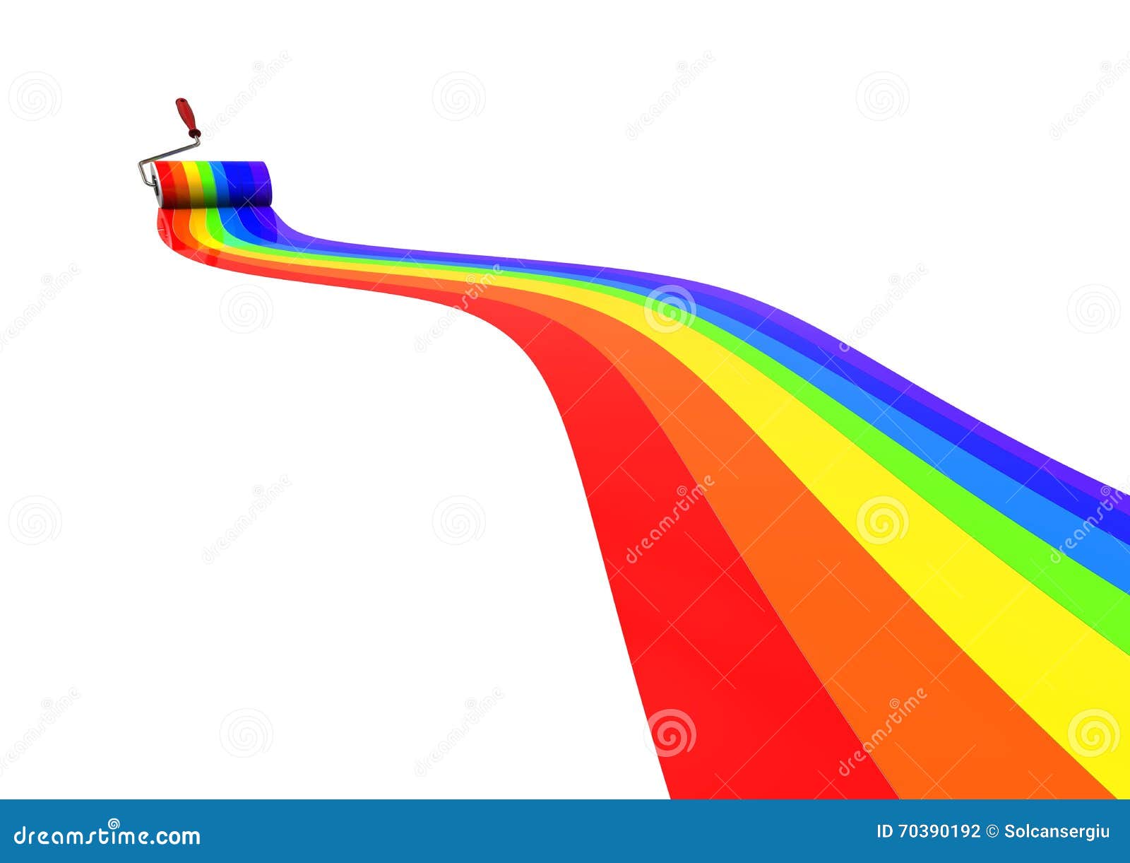 Rainbow Paint Roller Concept Stock Illustration - Illustration of ...