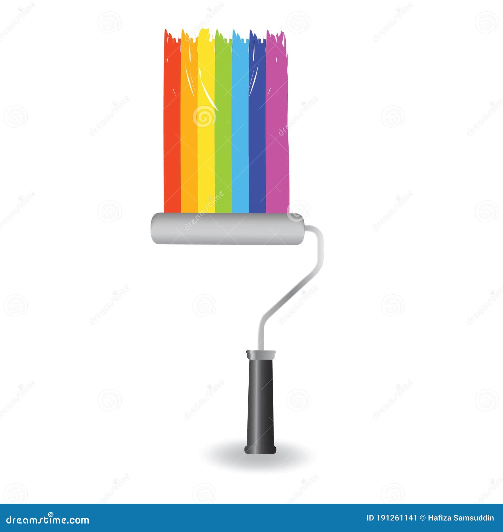Rainbow with Paint Roller. Vector Illustration Decorative Design Stock ...
