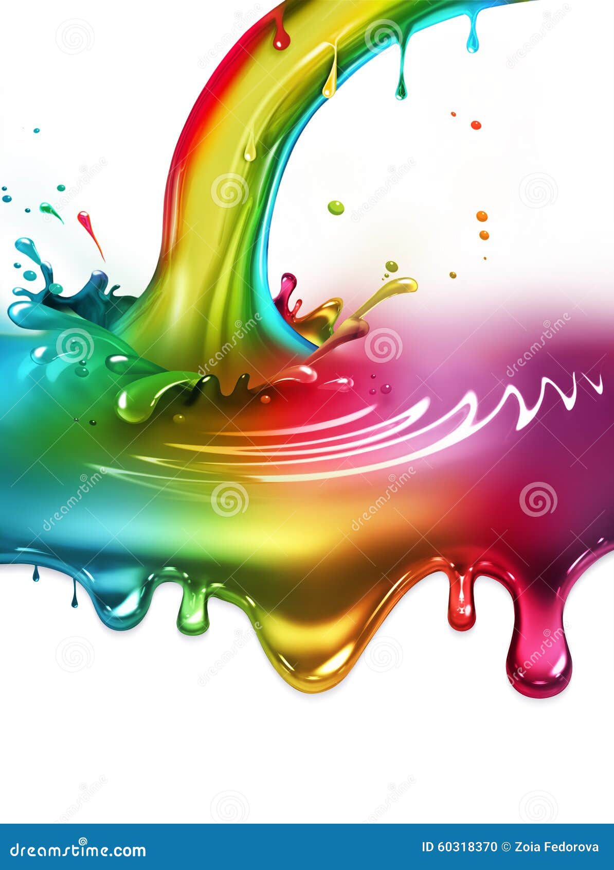Rainbow paint splash stock illustration. Illustration of messy - 60318370