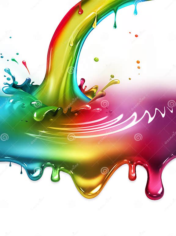 Rainbow paint splash stock illustration. Illustration of messy - 60318370