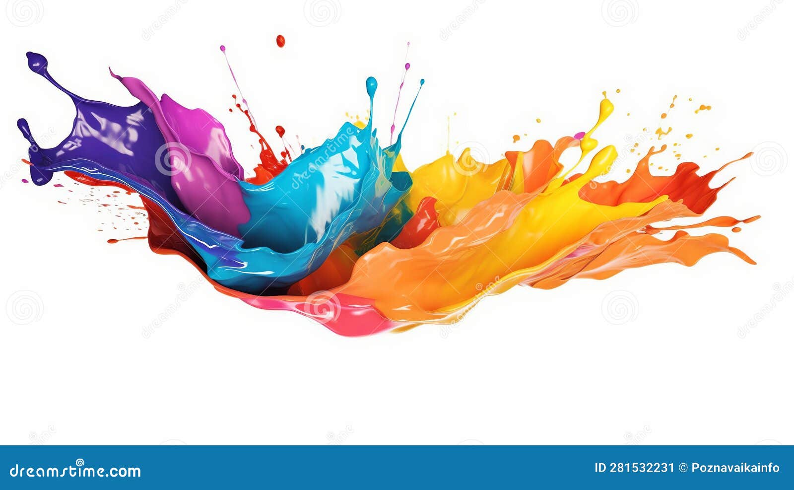 Rainbow Paint Splash. Isolated on White Background Stock Illustration ...
