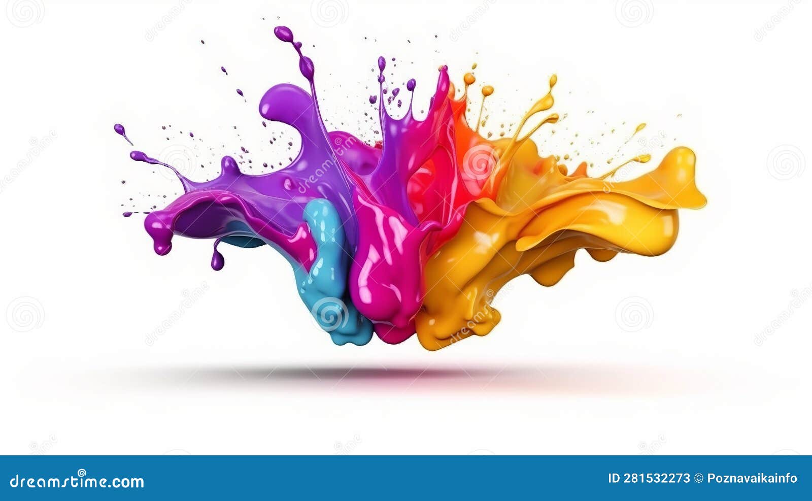 Rainbow Paint Splash. Isolated on White Background Stock Illustration ...