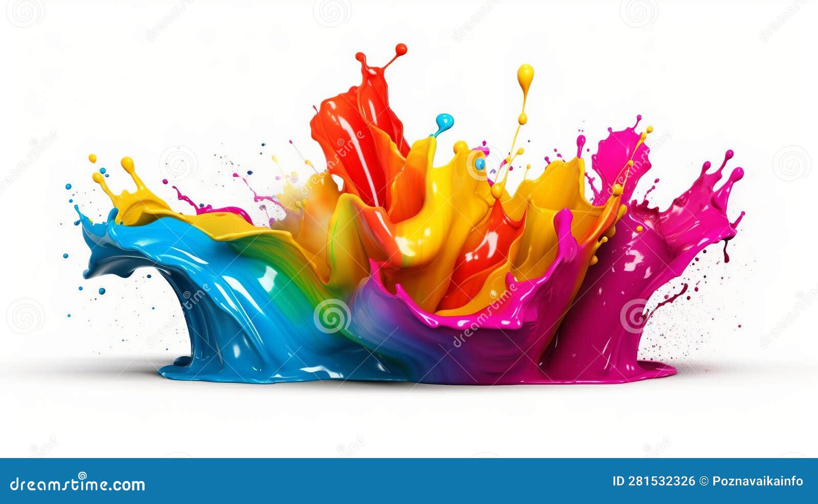 Rainbow Paint Splash. Isolated on White Background Stock Illustration ...