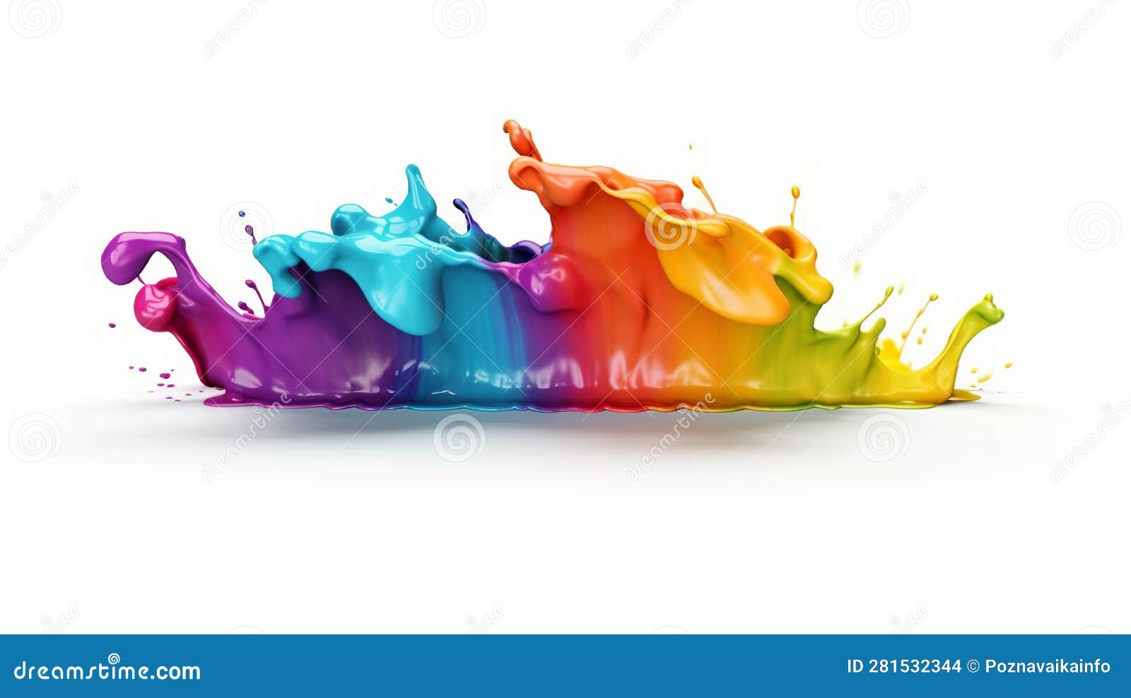Rainbow Paint Splash. Isolated on White Background Stock Illustration ...