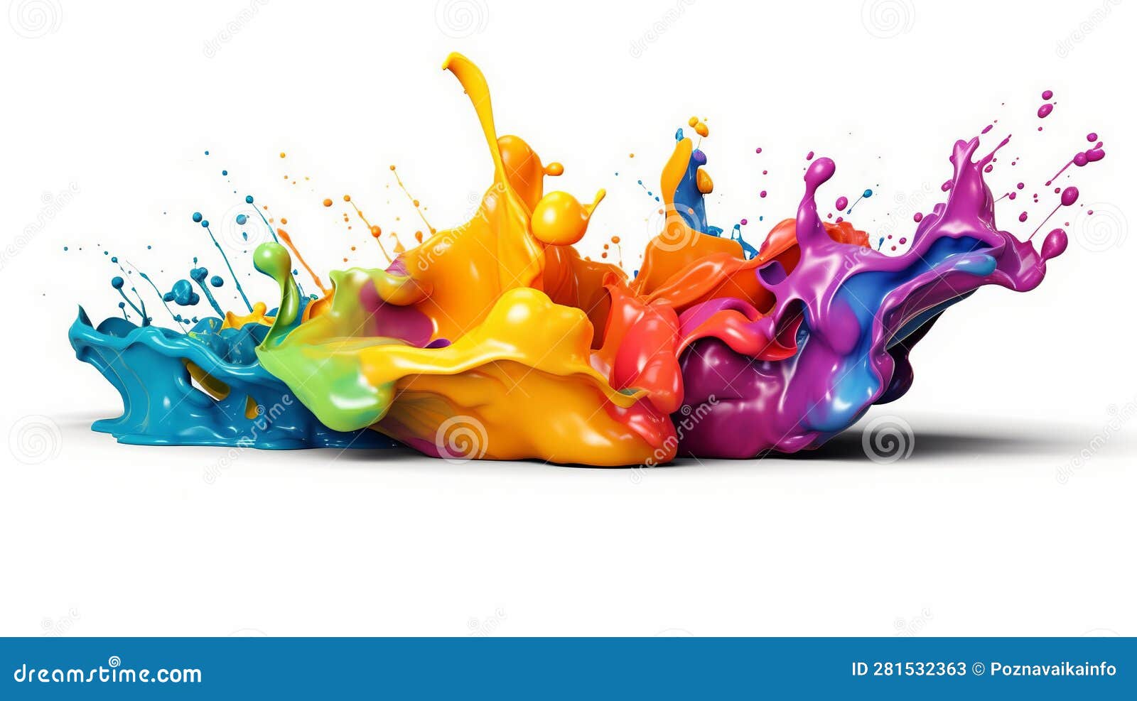 Rainbow Paint Splash. Isolated on White Background Stock Illustration ...