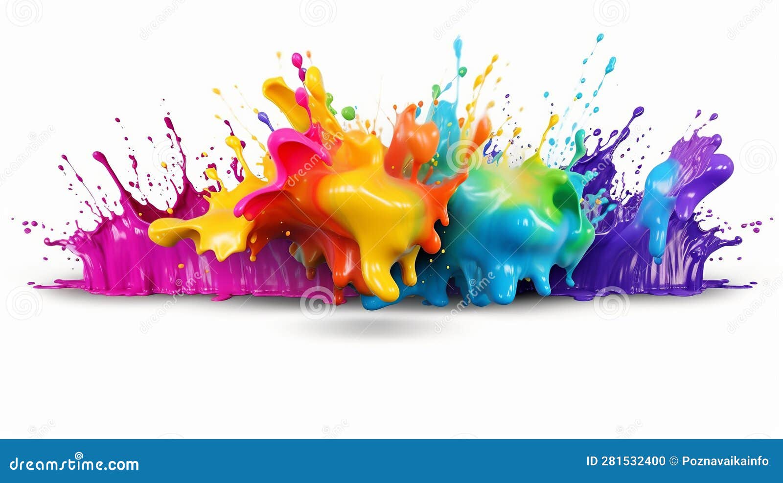 Rainbow Paint Splash. Isolated on White Background Stock Illustration ...
