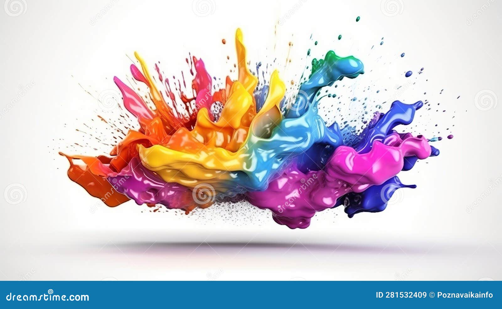 Rainbow Paint Splash. Isolated on White Background Stock Illustration ...