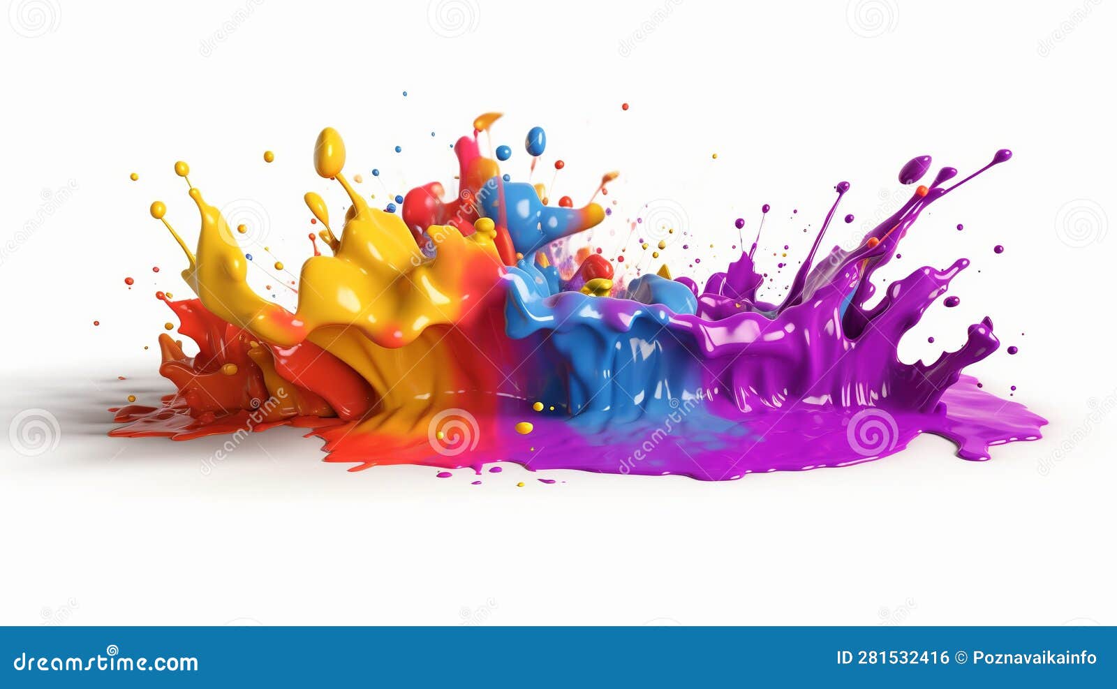 Rainbow Paint Splash. Isolated on White Background Stock Illustration ...