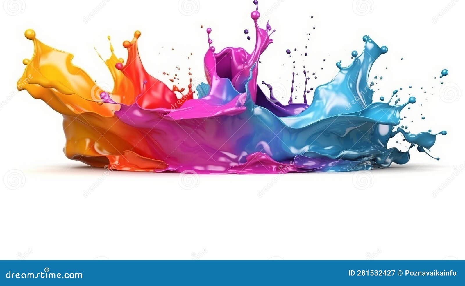 Rainbow Paint Splash. Isolated on White Background Stock Illustration ...