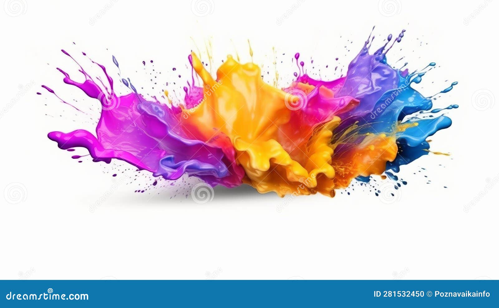 Rainbow Paint Splash. Isolated on White Background Stock Illustration ...
