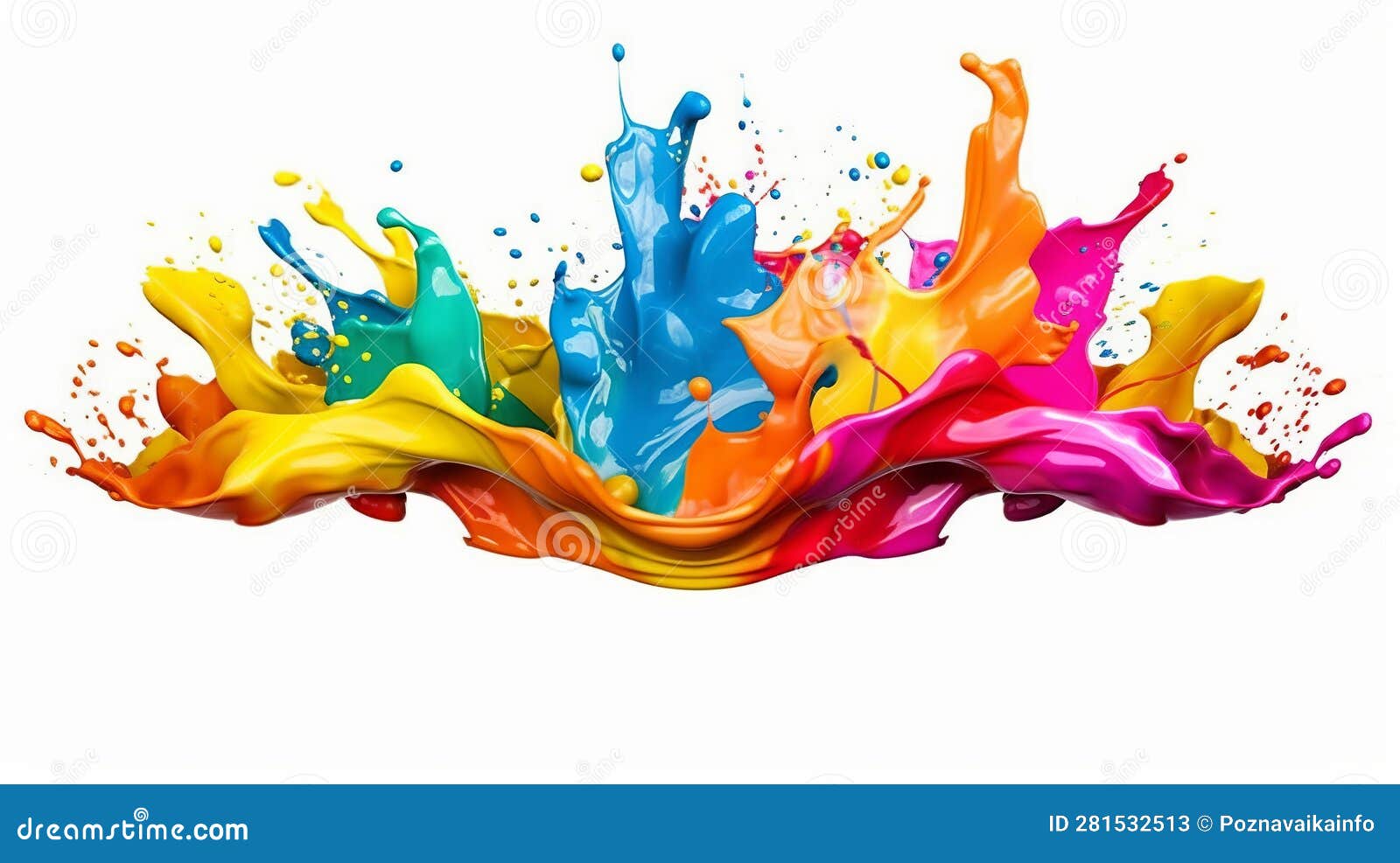 Rainbow Paint Splash. Isolated on White Background Stock Illustration ...