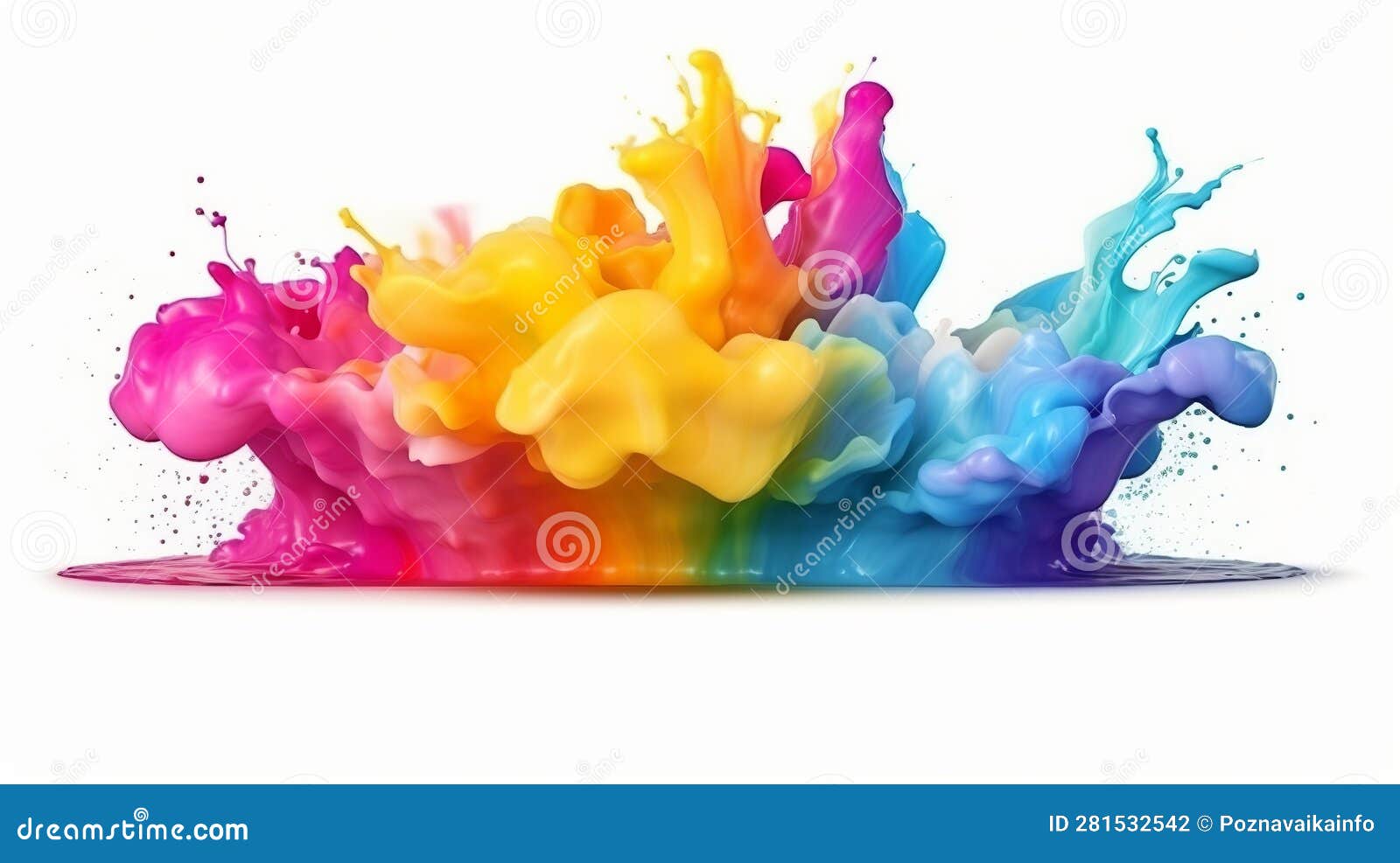 Rainbow Paint Splash. Isolated on White Background Stock Illustration ...