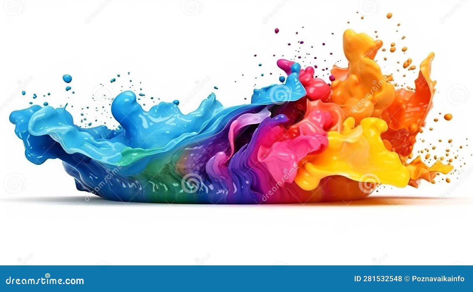 Rainbow Paint Splash. Isolated on White Background Stock Illustration ...