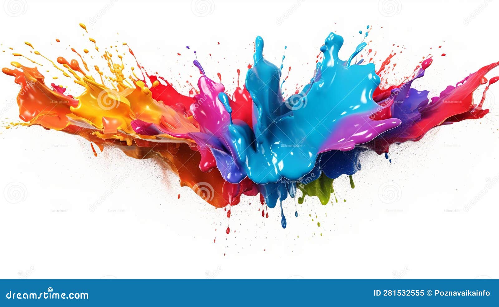 Rainbow Paint Splash. Isolated on White Background Stock Illustration ...