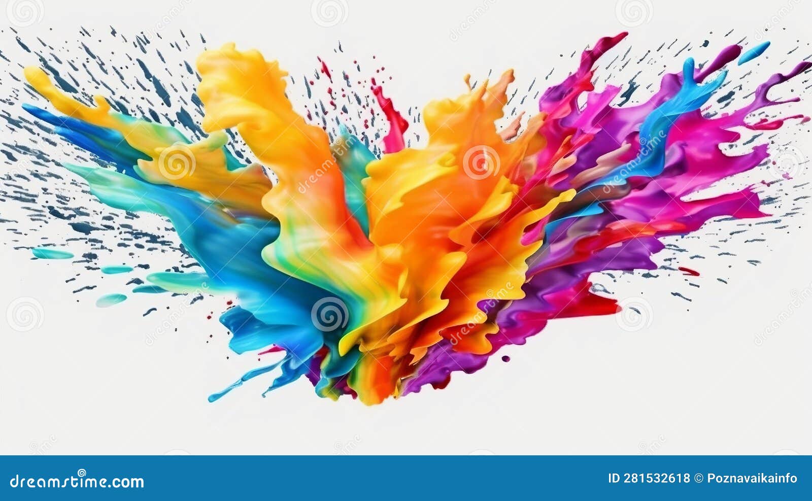 Rainbow Paint Splash. Isolated on White Background Stock Illustration ...