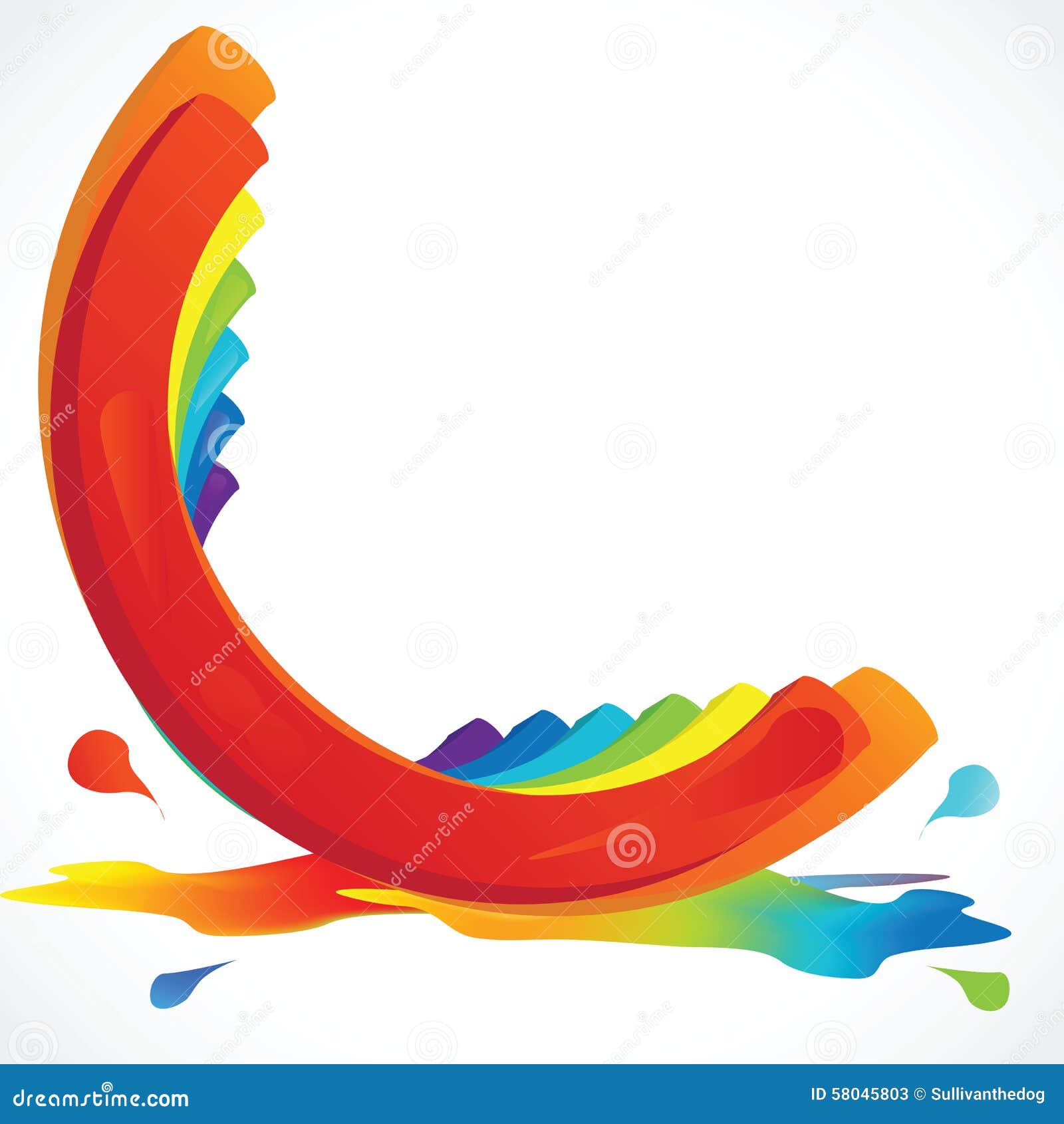 Rainbow paint stock vector. Illustration of design, object - 58045803