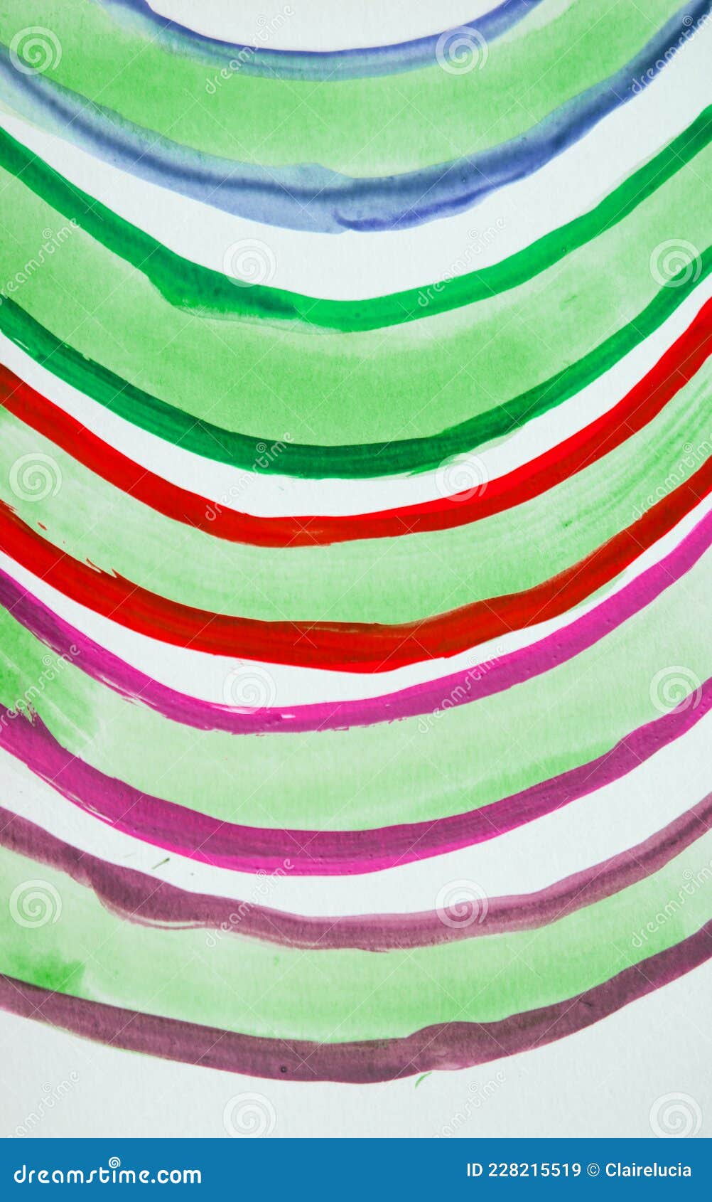 Rainbow Painted Arc, Watercolor Colorful Cute Hand Drawing Stock Image ...