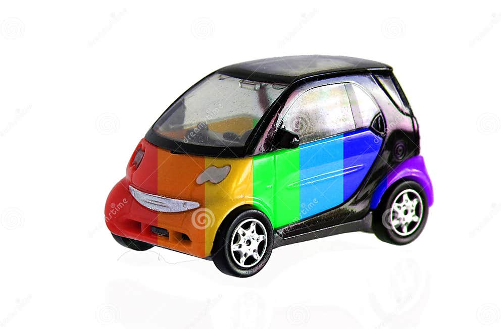 Rainbow painted car stock photo. Image of collection - 83482436