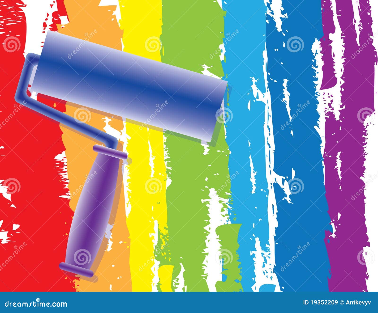 Rainbow Painting By Roller Royalty Free Stock Images - Image: 19352209