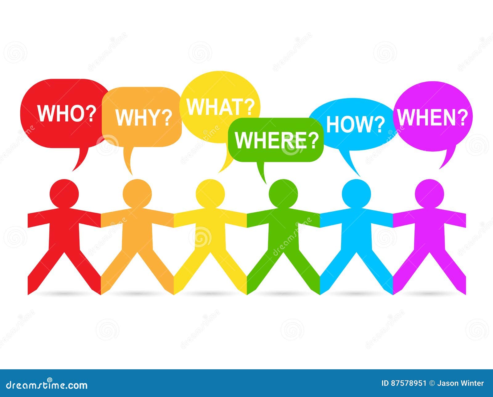 Rainbow Paper People Questions Stock Vector - Illustration of text ...