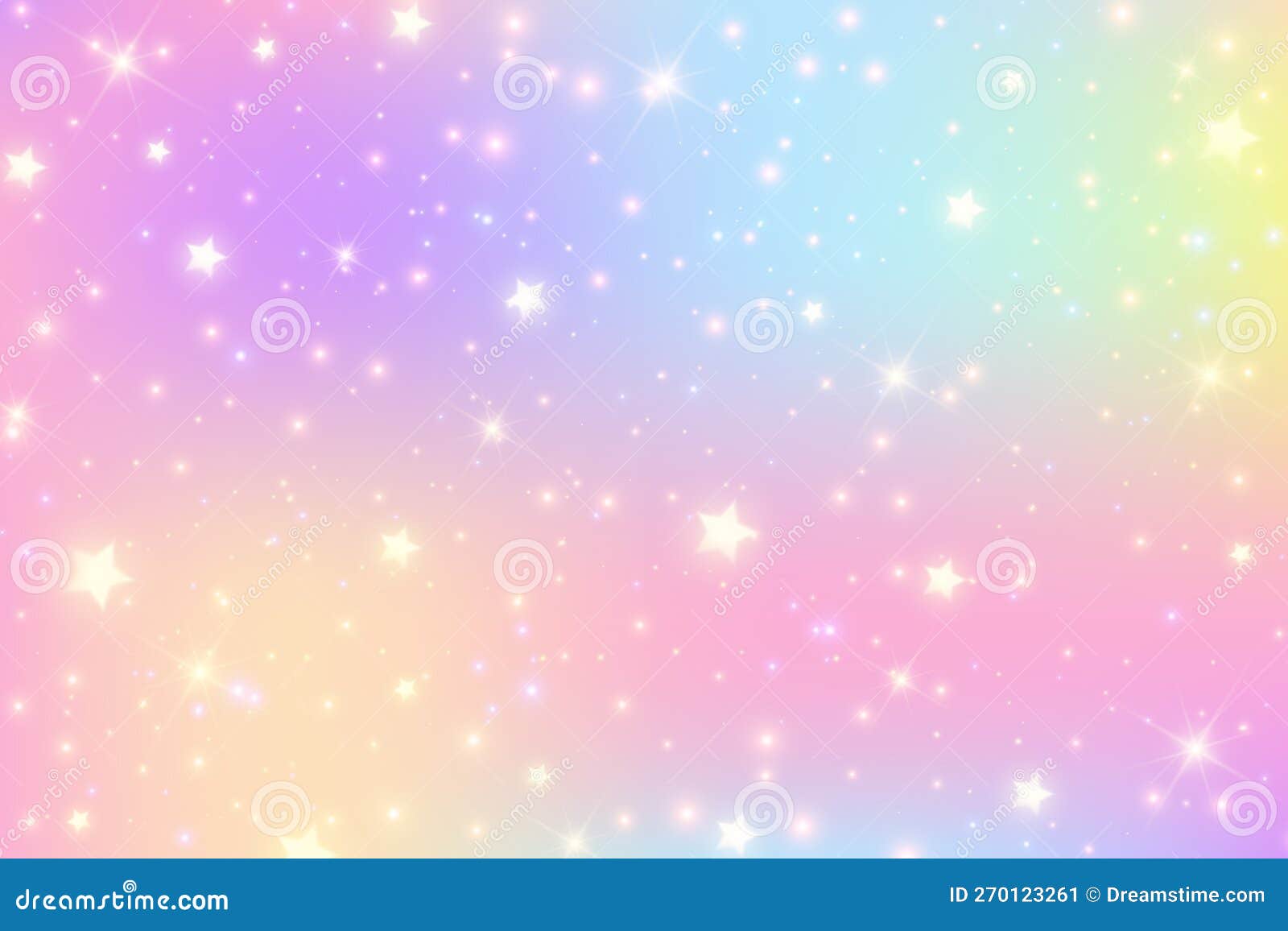 Rainbow Pastel Background Unicorn Sky With Glittering Sky Candy