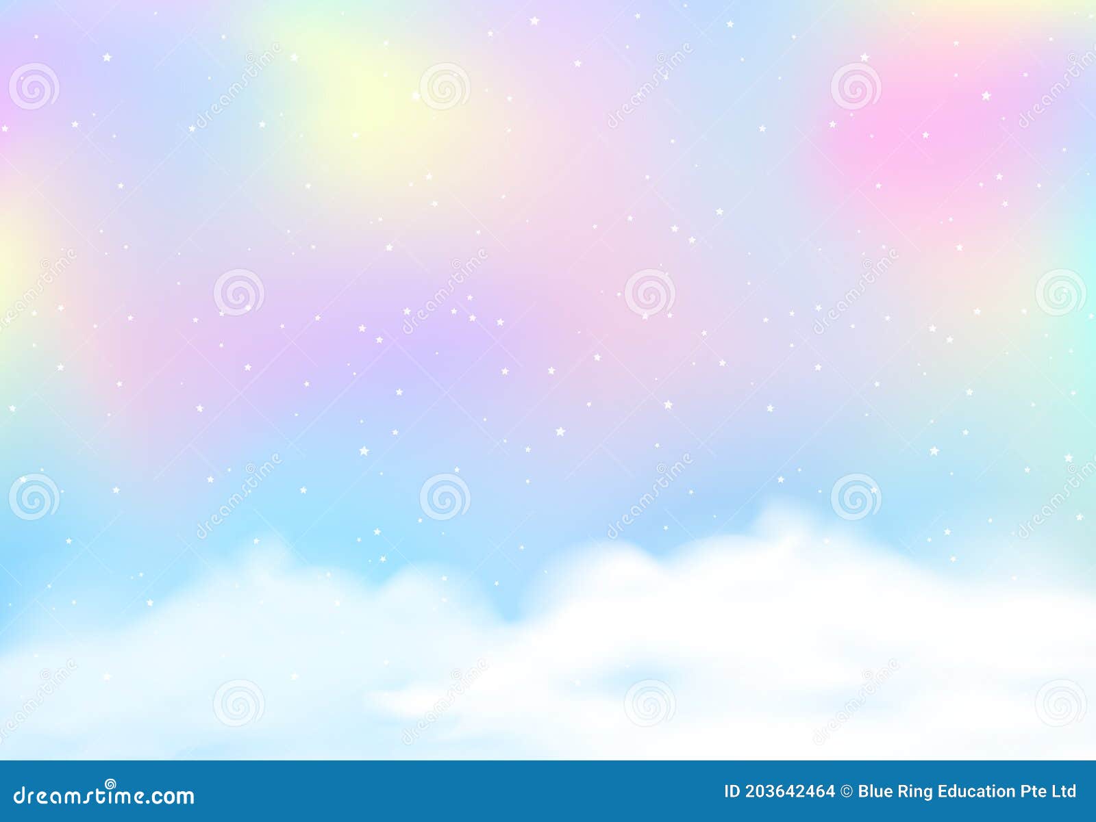 Rainbow Pastel Blurred Sky Background Stock Vector Illustration Of