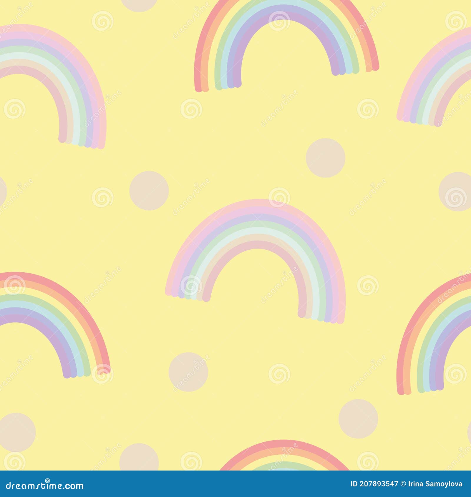 Rainbow Pastel Color Seamless Pattern. Vector Flat Style Stock ...