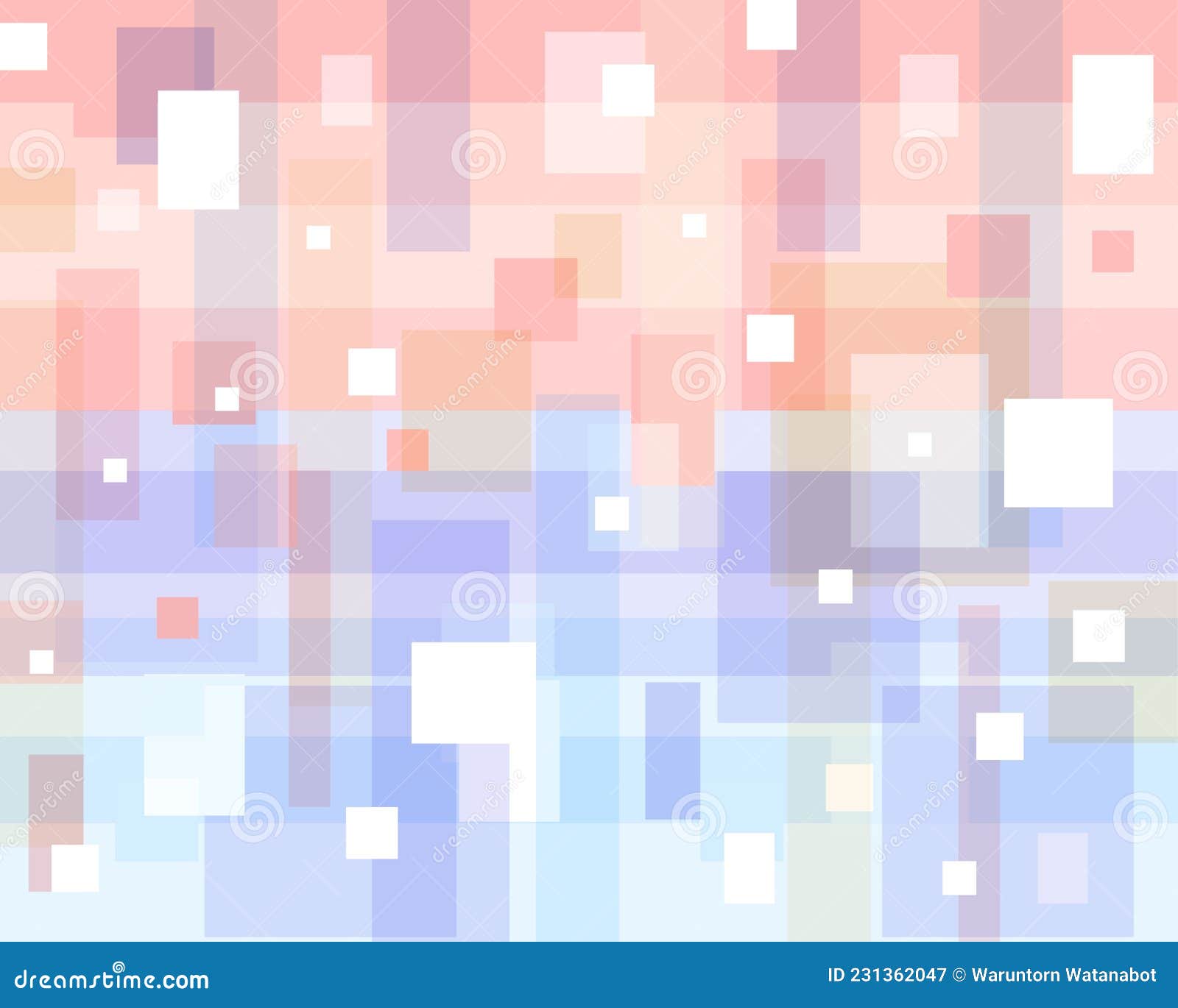 Pastel Square Background With Blue Flowers. Cartoon Vector ...