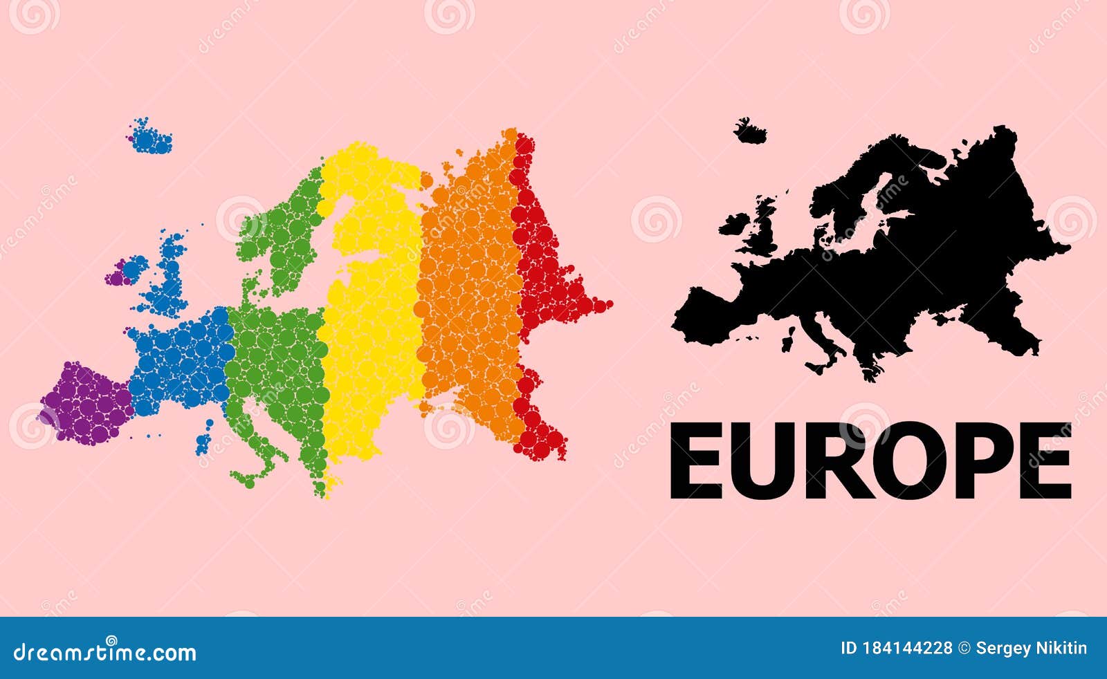Rainbow Pattern Map of Europe for LGBT Stock Vector - Illustration of ...