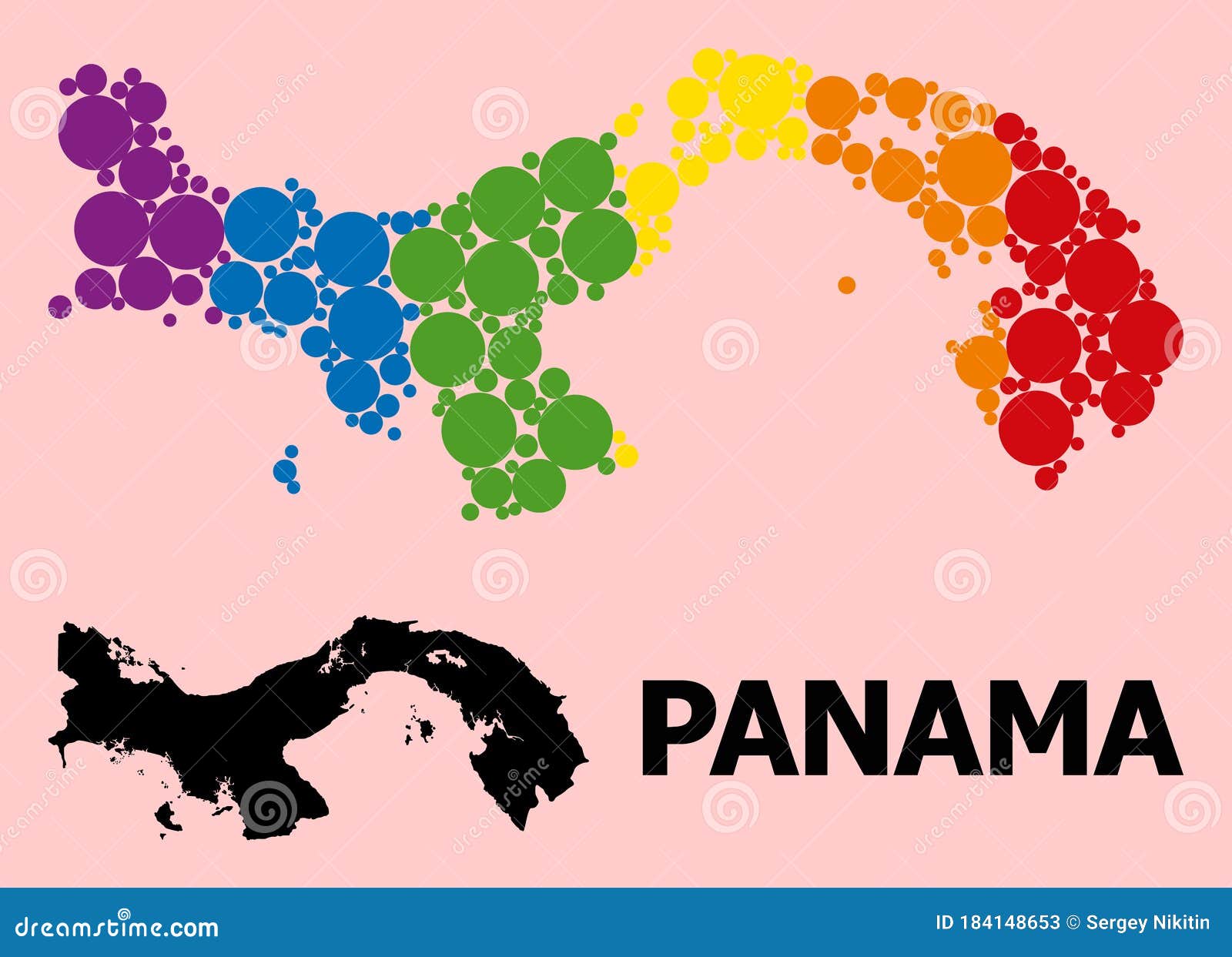 Rainbow Pattern Map of Panama for LGBT Stock Vector - Illustration of ...