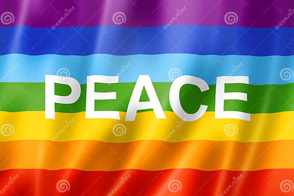 Rainbow peace flag stock illustration. Illustration of rainbow - 32615553
