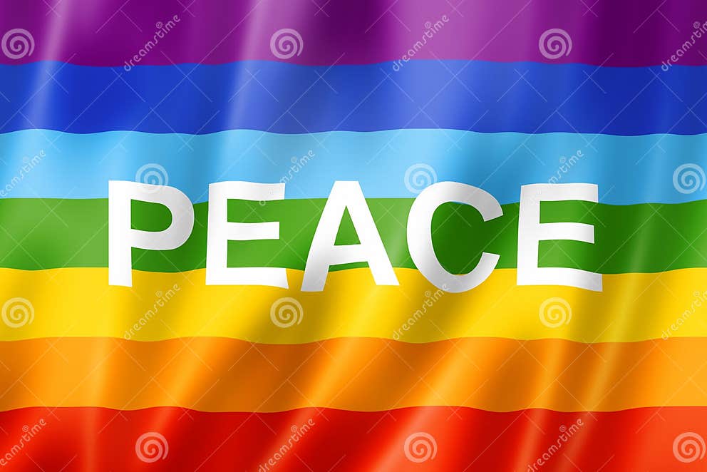 Rainbow peace flag stock illustration. Illustration of rainbow - 32615553