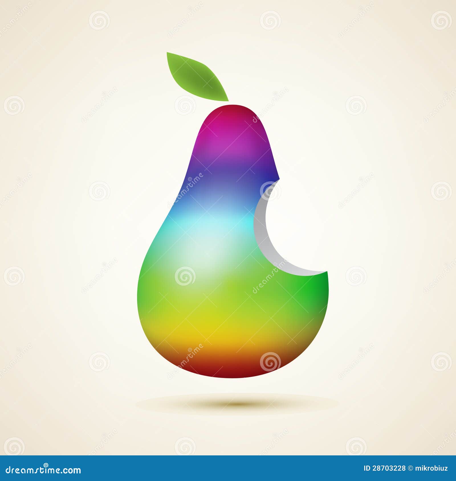 Rainbow pear stock vector. Illustration of purple, eating - 28703228