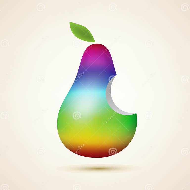 Rainbow pear stock vector. Illustration of purple, eating - 28703228