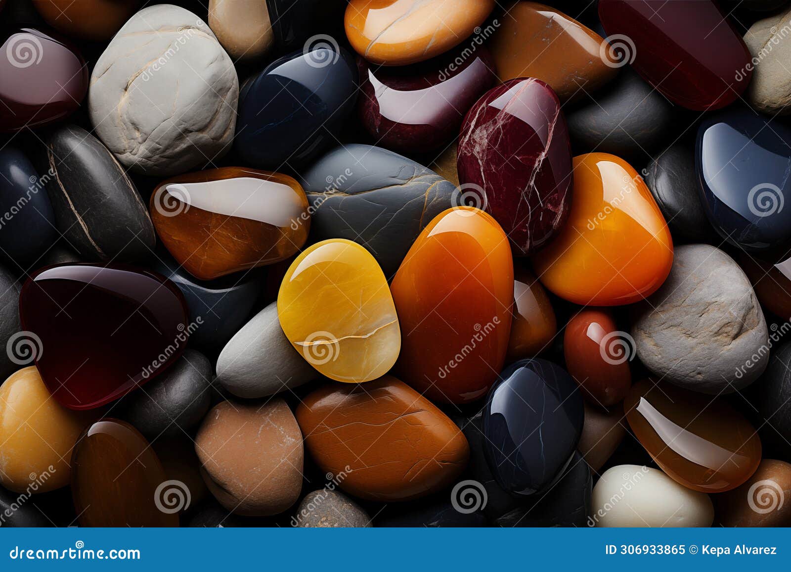 Rainbow Pebble Palette Rounded & Shiny Stones Stock Illustration ...
