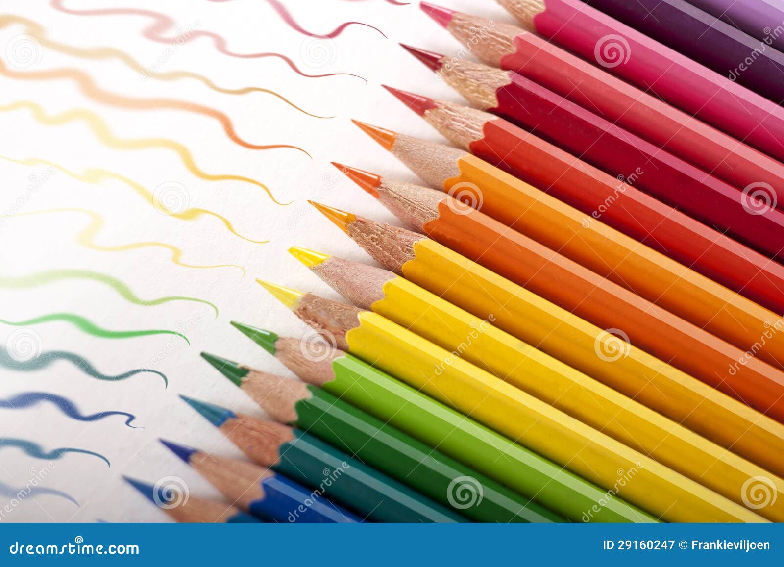 Rainbow Pencil Set stock image. Image of drawing, blue - 29160247