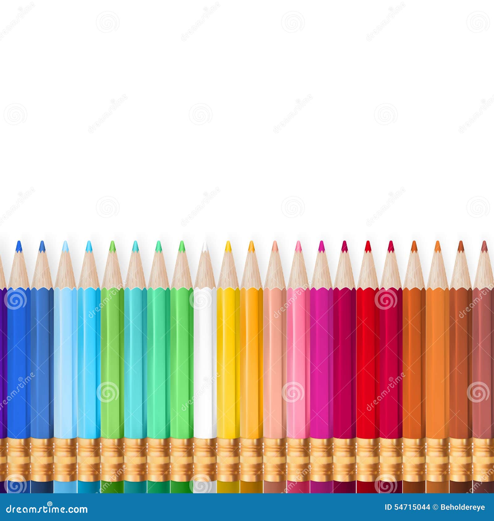 Rainbow Pencils. EPS 10 stock vector. Illustration of concept - 54715044