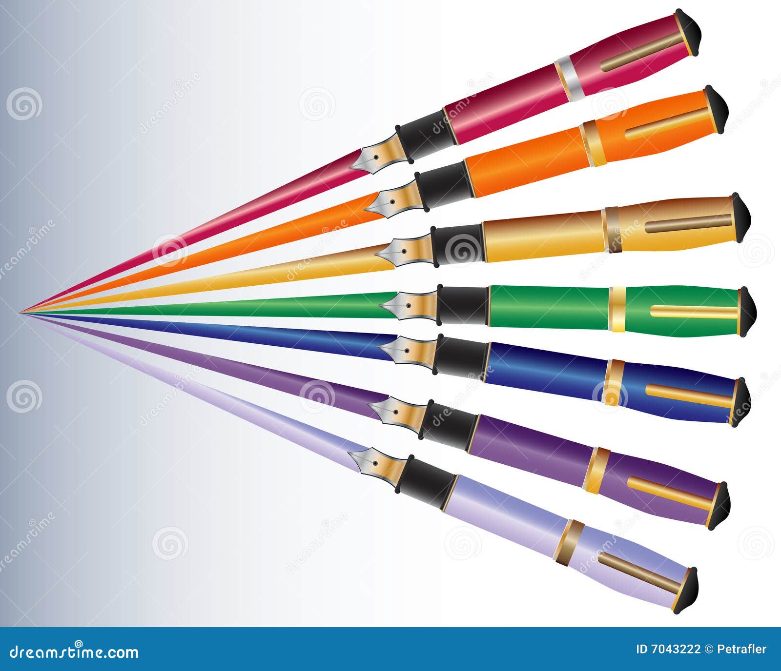 Rainbow Pens stock vector. Illustration of card, colour - 7043222