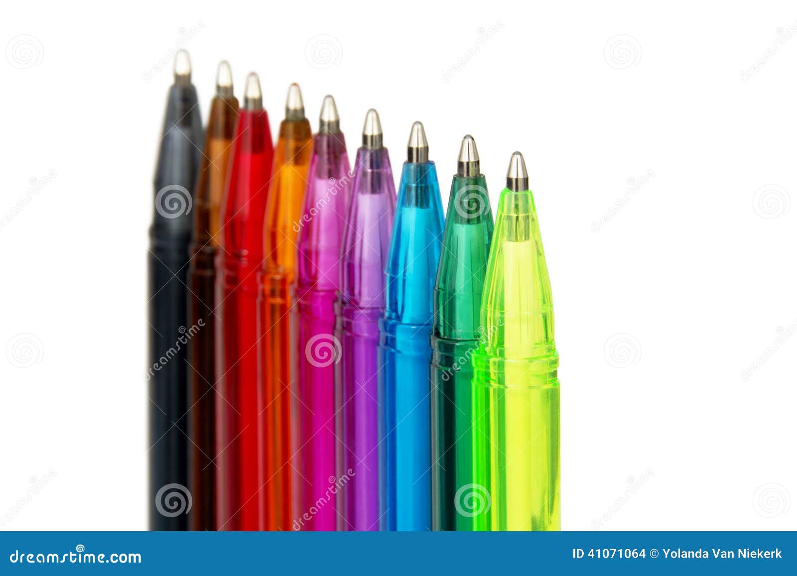 Rainbow of Pens stock photo. Image of pink, pens, stationary - 41071064