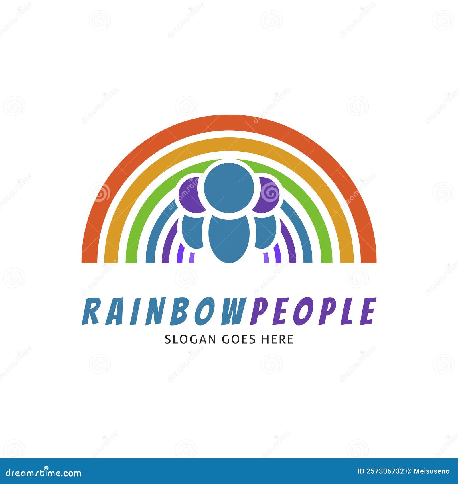 Rainbow People Icon Vector Logo Template Illustration Design Stock ...