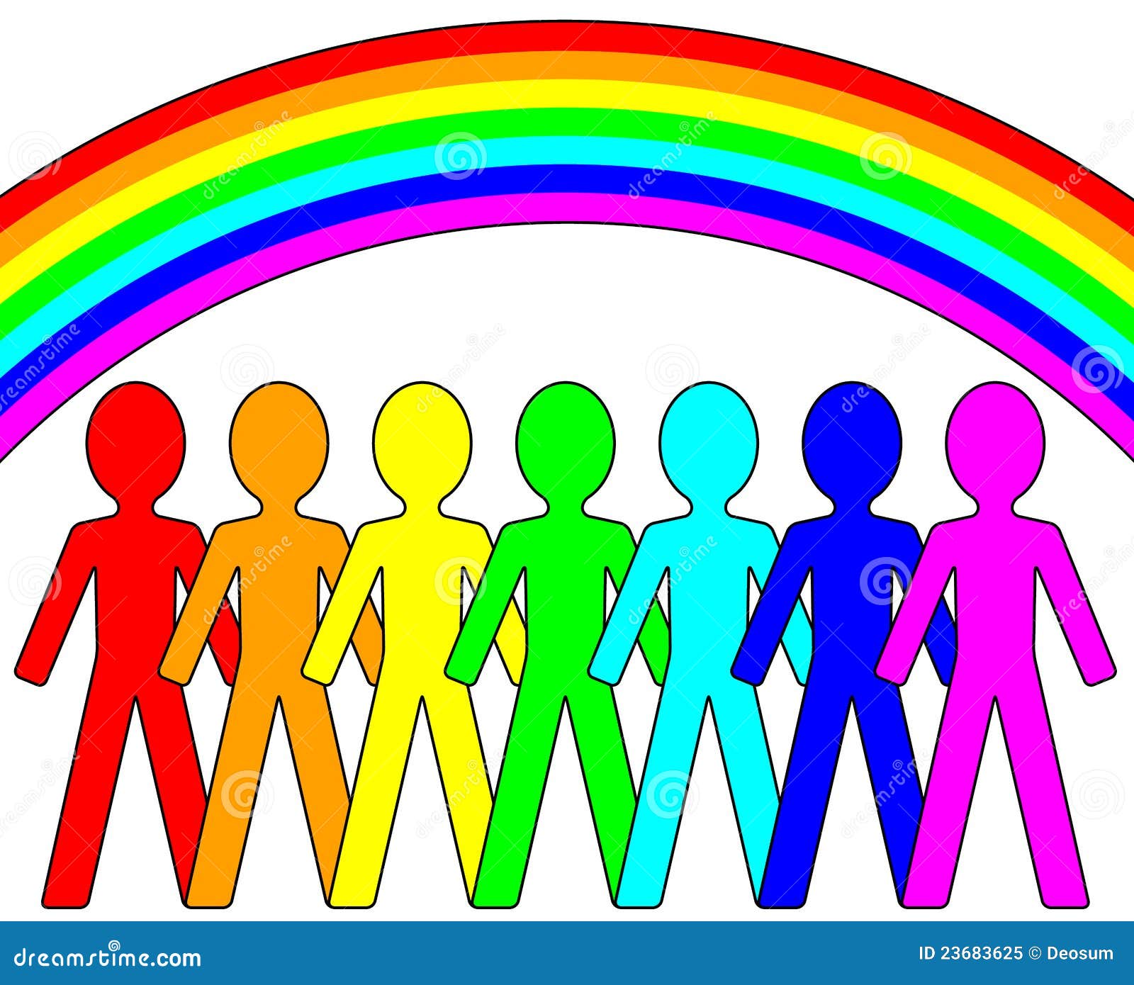 Rainbow People - Vector Concept Stock Vector - Illustration of isolated ...