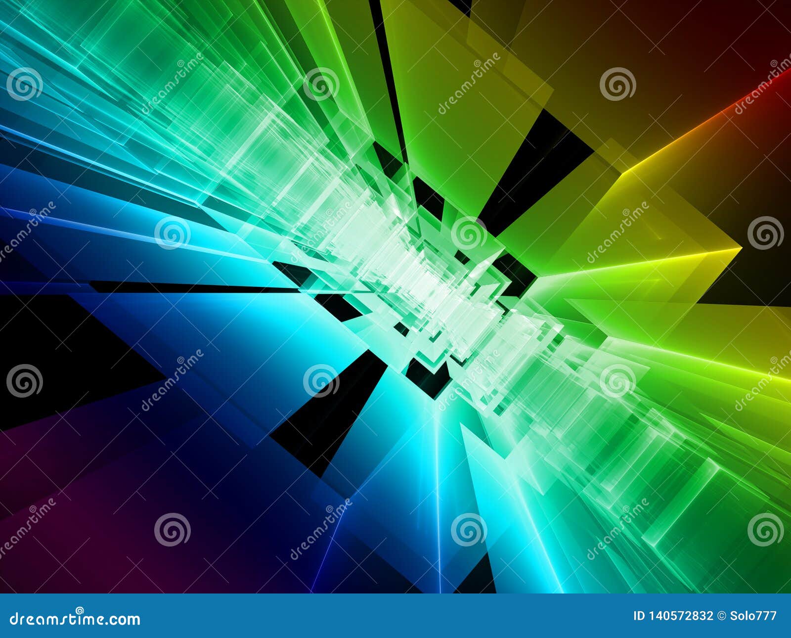 Rainbow Perspective Background - Abstract Digitally Generated Image ...