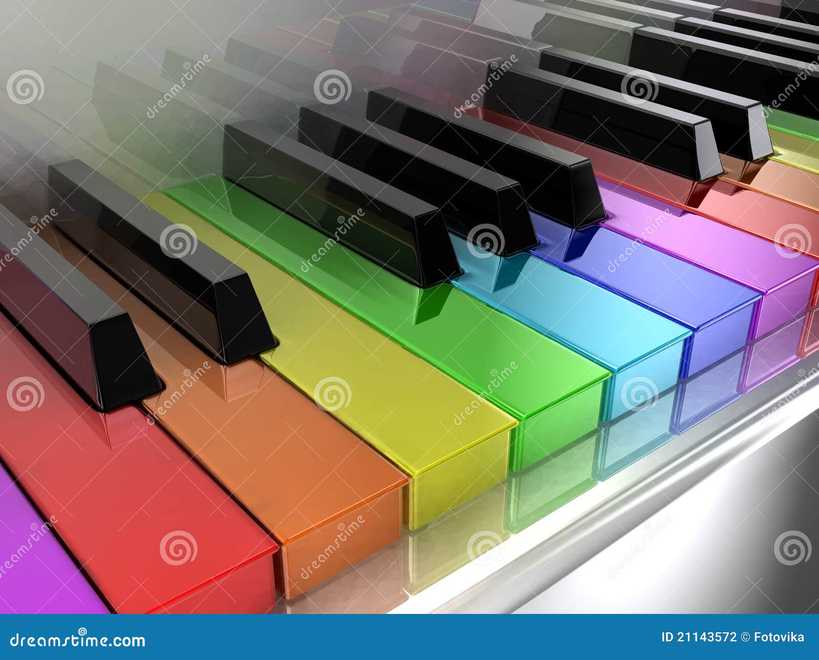 Colourful Piano Keys, Keyboard In Rainbow Colours Stock Illustration ...