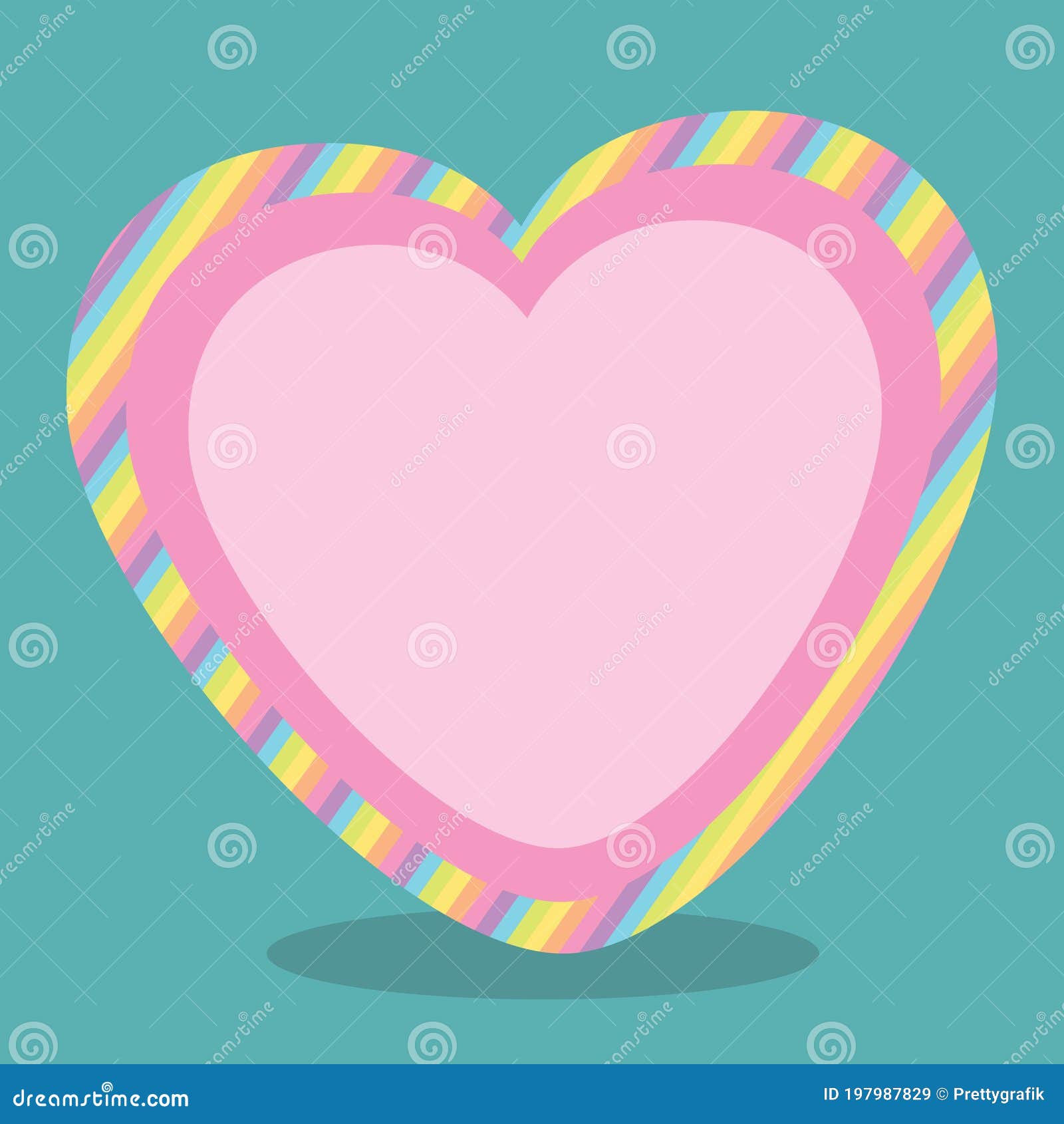 Rainbow Pink Stripe Heart 21 Stock Vector - Illustration of pink ...
