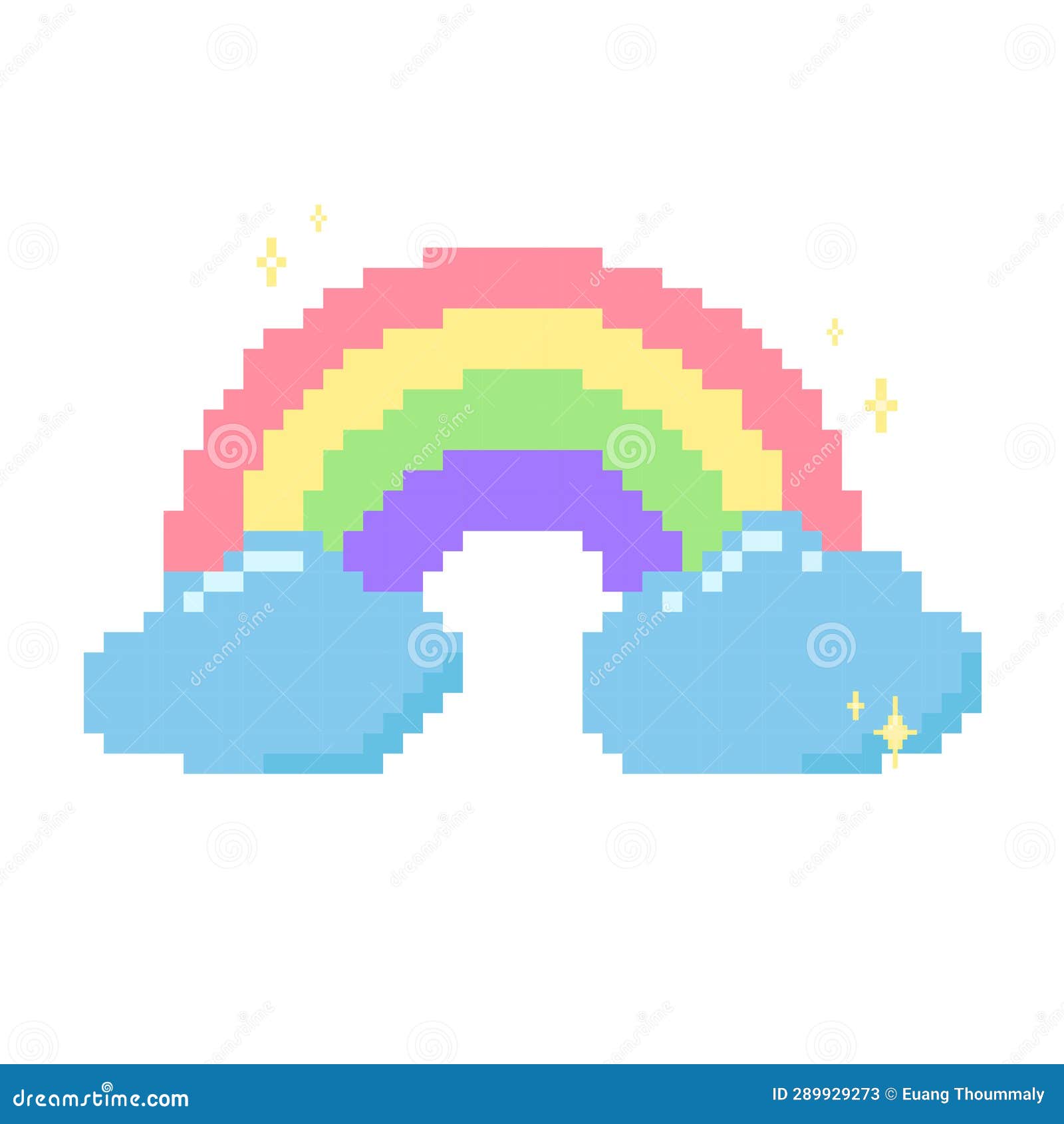 Rainbow Pixel Art with Sparkle Stock Vector - Illustration of icon, yellow: 289929273