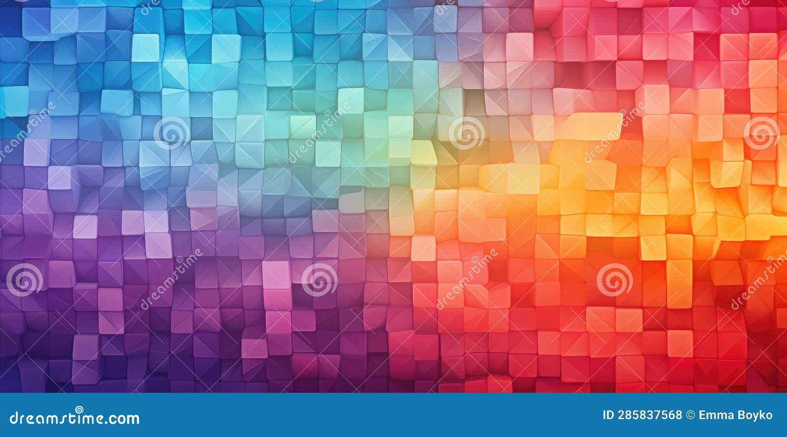 Rainbow Pixelated Background, Horizontal Banner Image. Generative AI ...