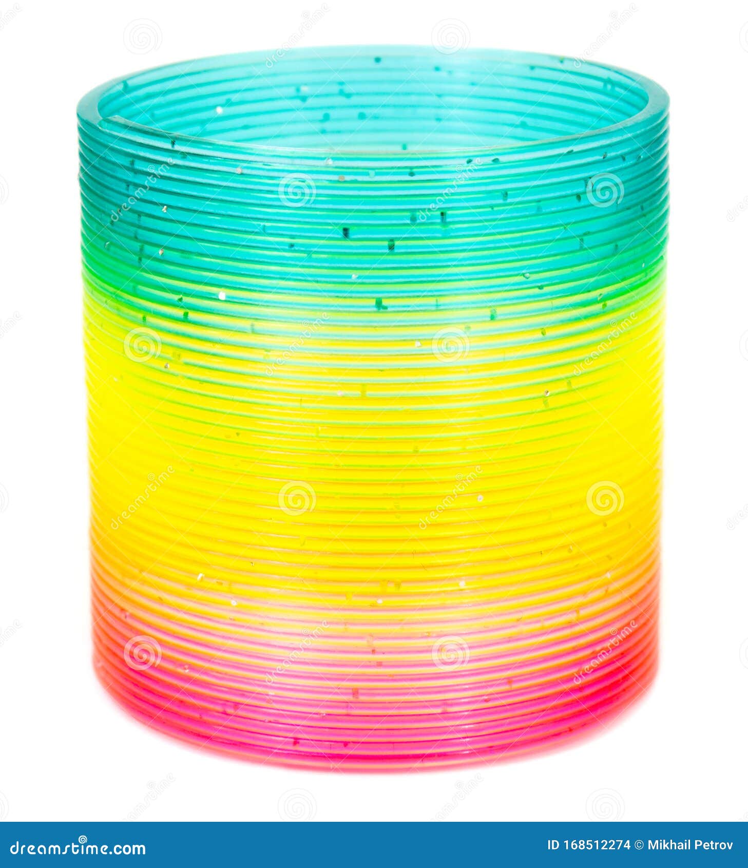 Rainbow Plastic Spring Isolated on White Background Editorial Stock ...