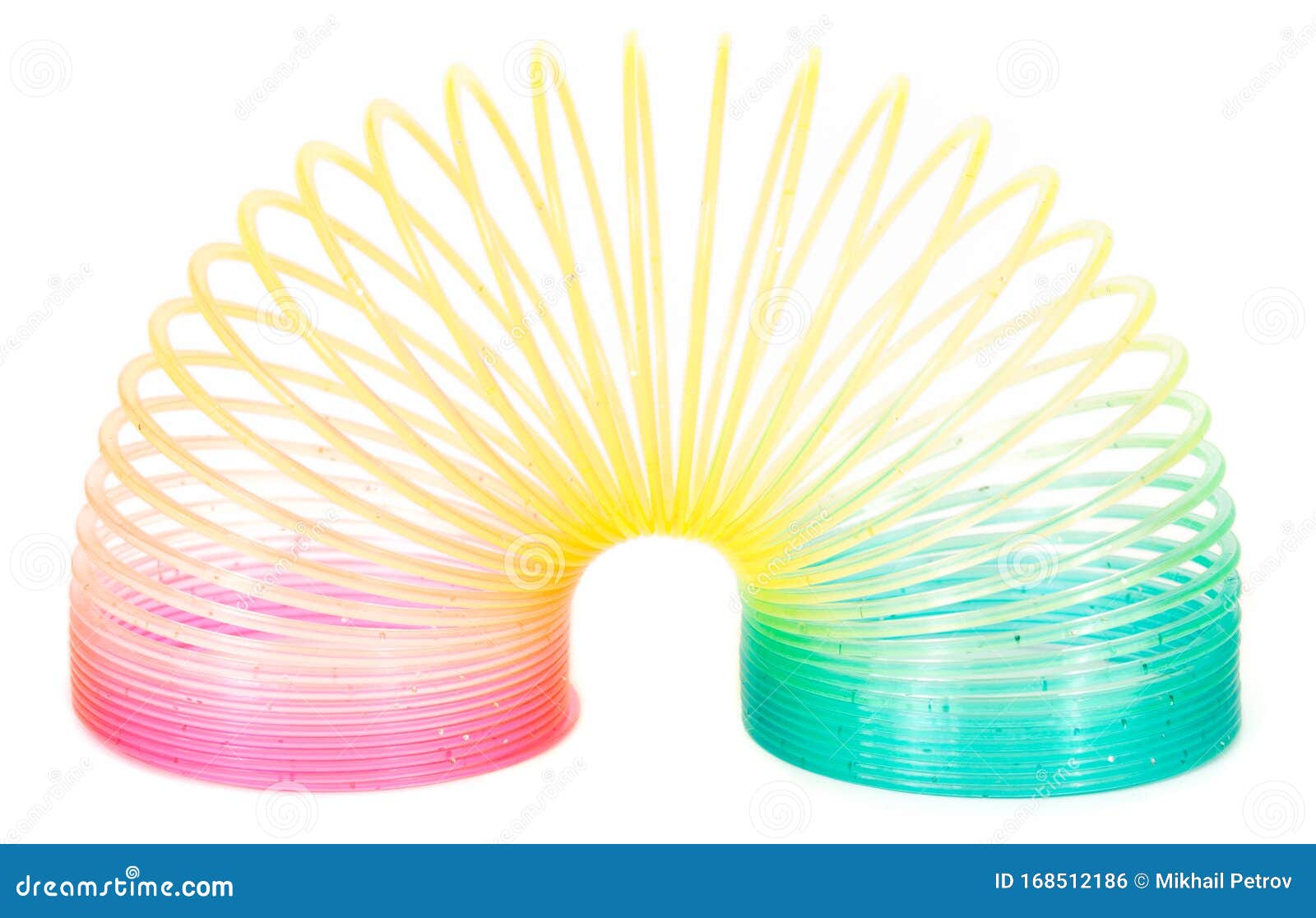 Rainbow Plastic Spring Isolated on White Background Editorial Photo ...