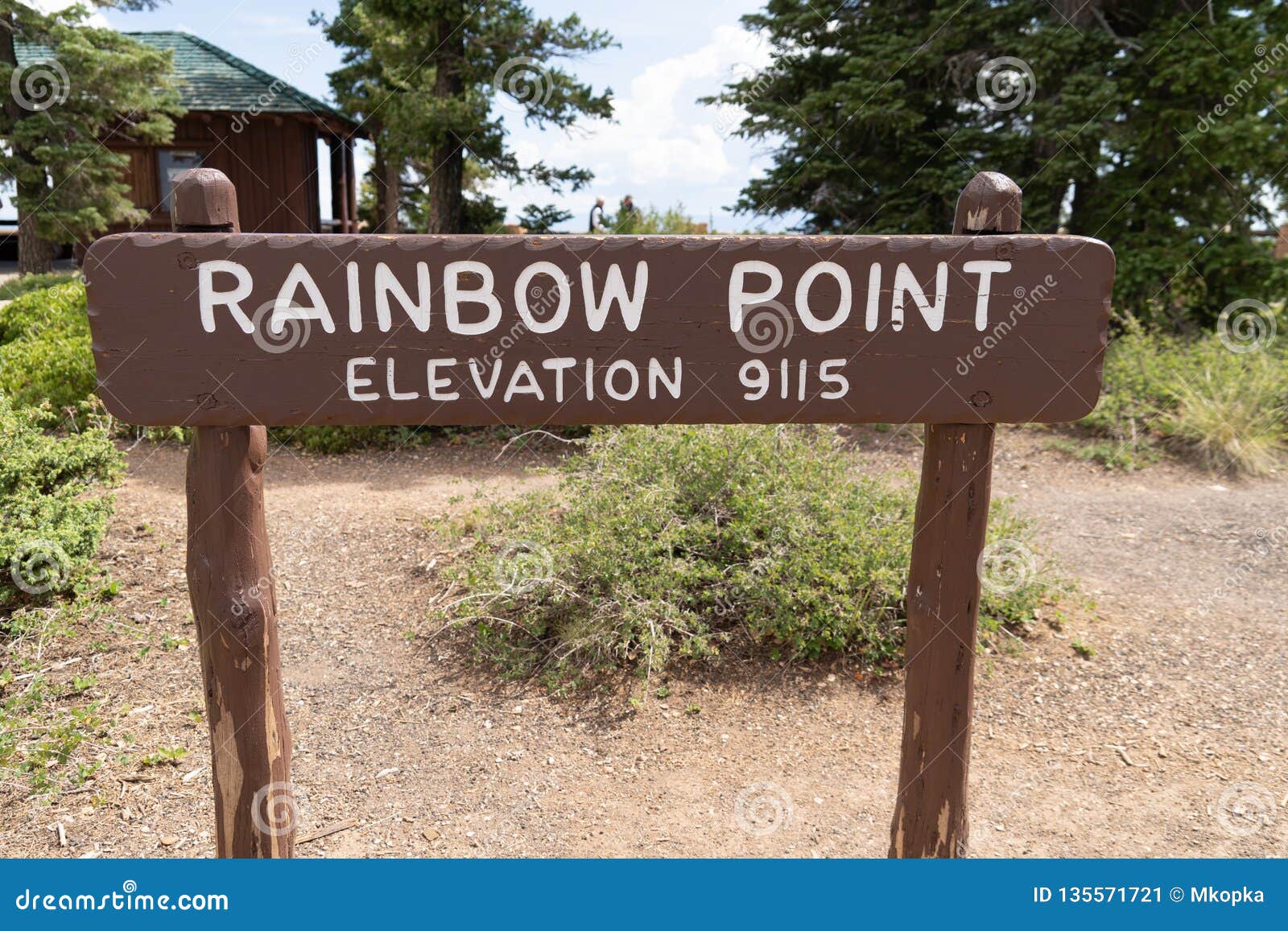 Rainbow Point at Bryce Canyon National Park Sign Stock Image - Image of ...