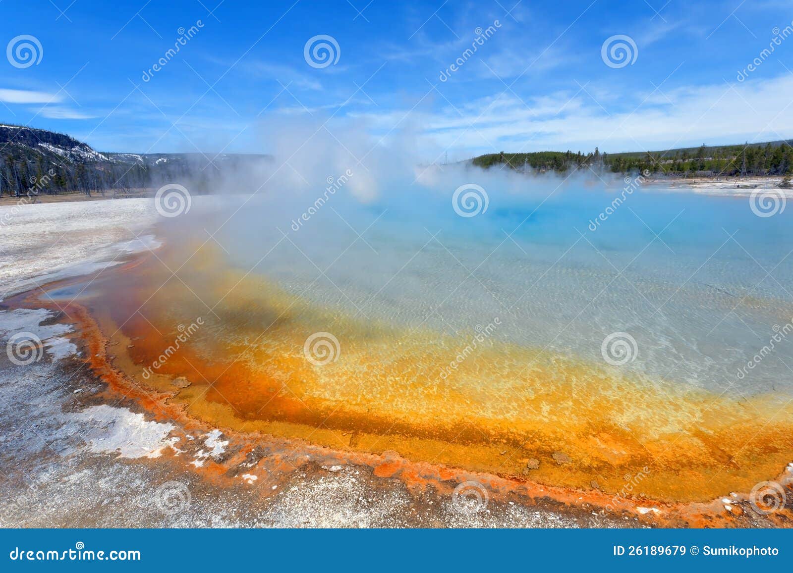 Rainbow Pool at Yellowstone Stock Image - Image of national, volcanic ...